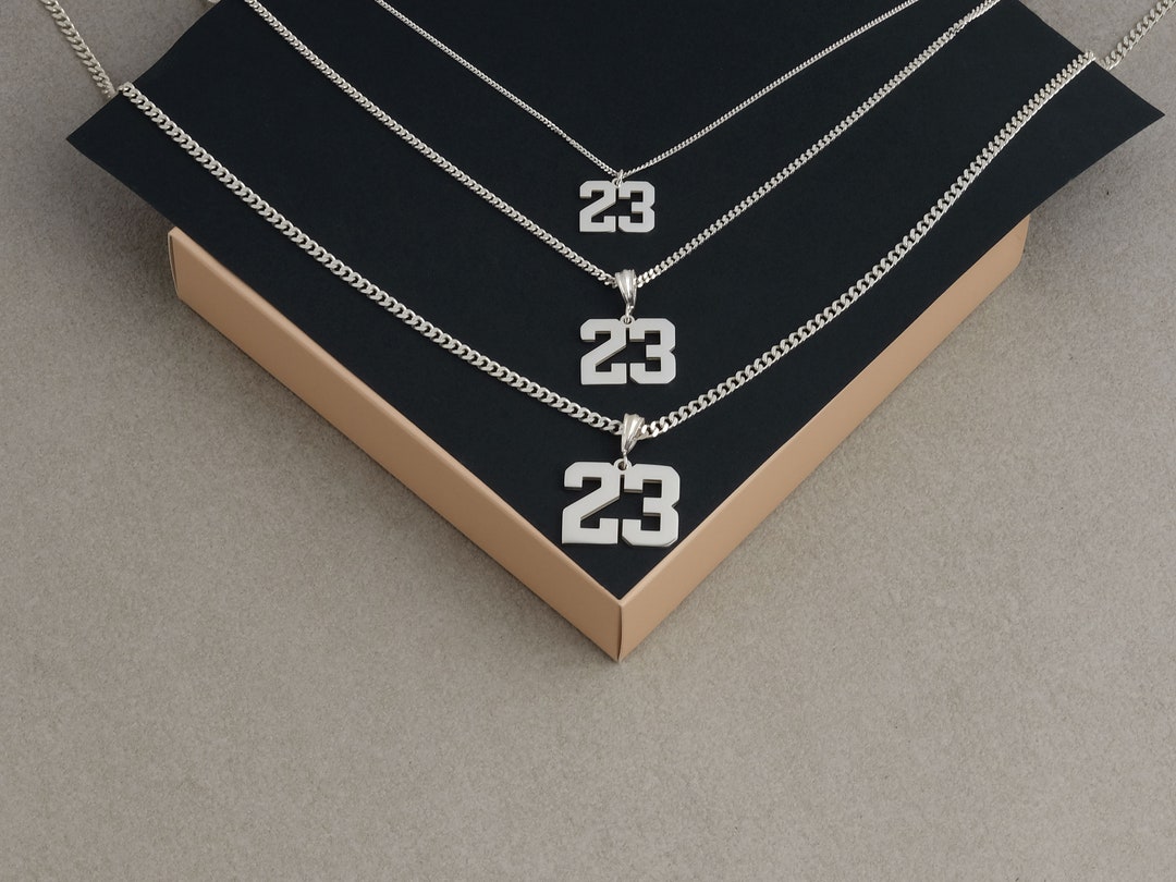 Custom Silver Number Pendant Necklace 925 Sterling Silver Jewelry - Etsy