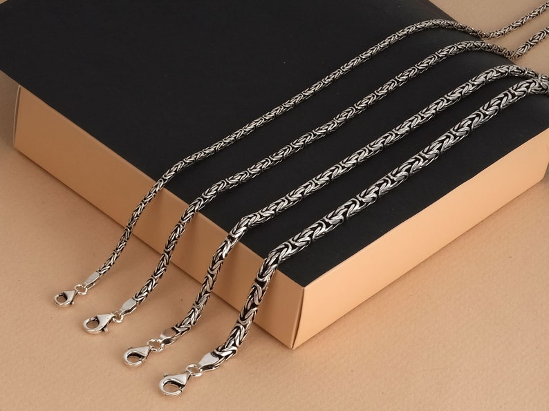 Silver Byzantine Chain Handmade Solid Silver Chain Round - Etsy
