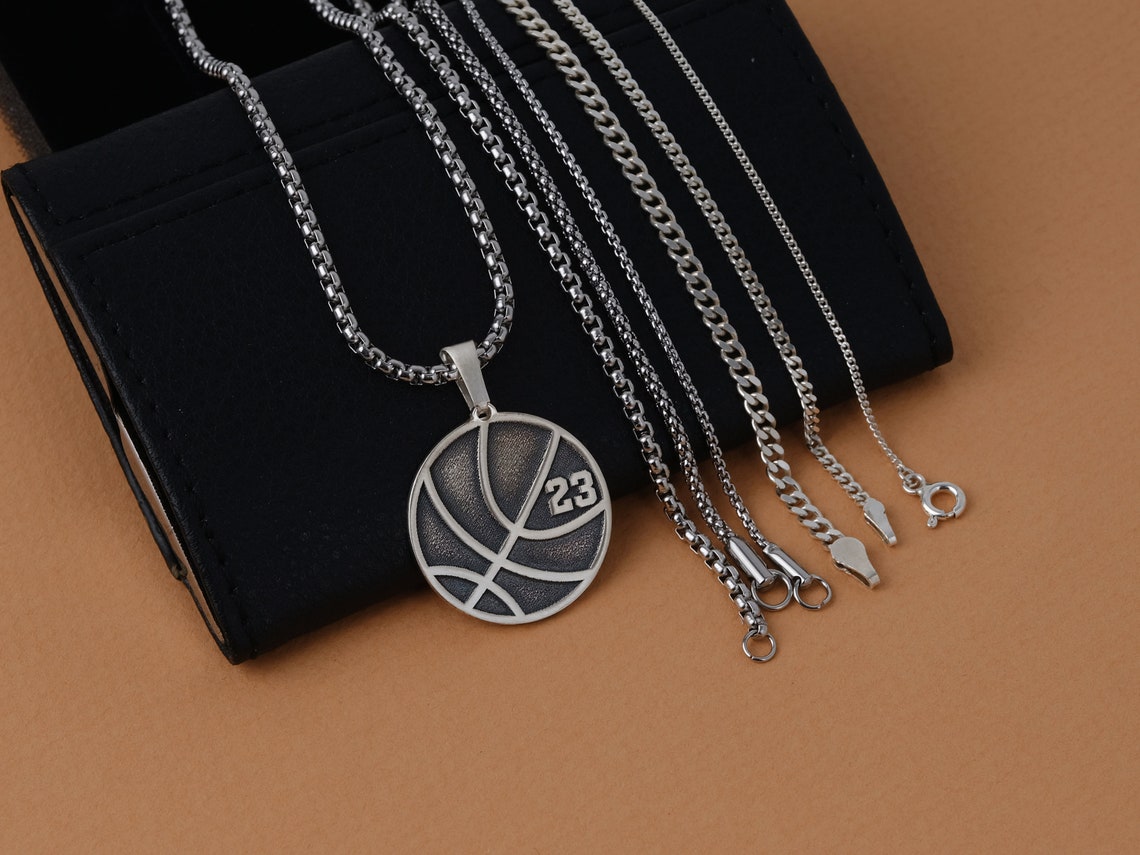 Basketball Jewelry Silver Basketball Pendant Tumbled Silver - Etsy
