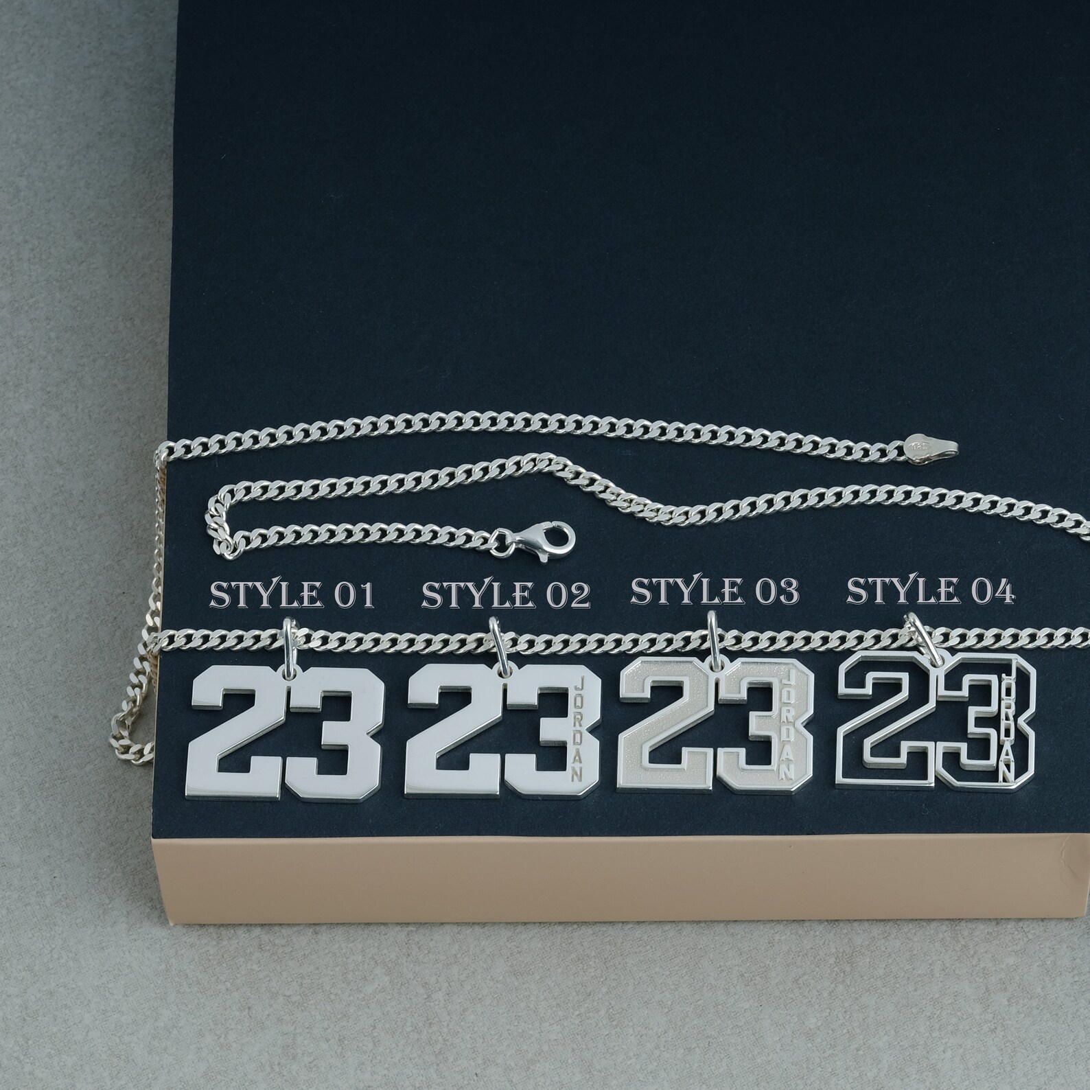 Personalized Engraved Number With Name Necklace 23 Number - Etsy