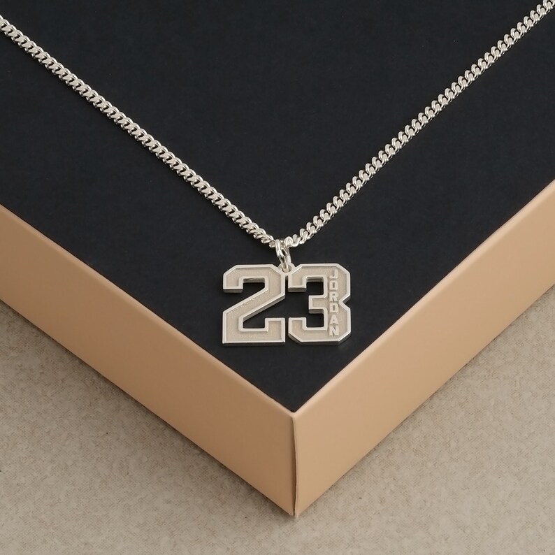 Personalized Engraved Number With Name Necklace 23 Number - Etsy