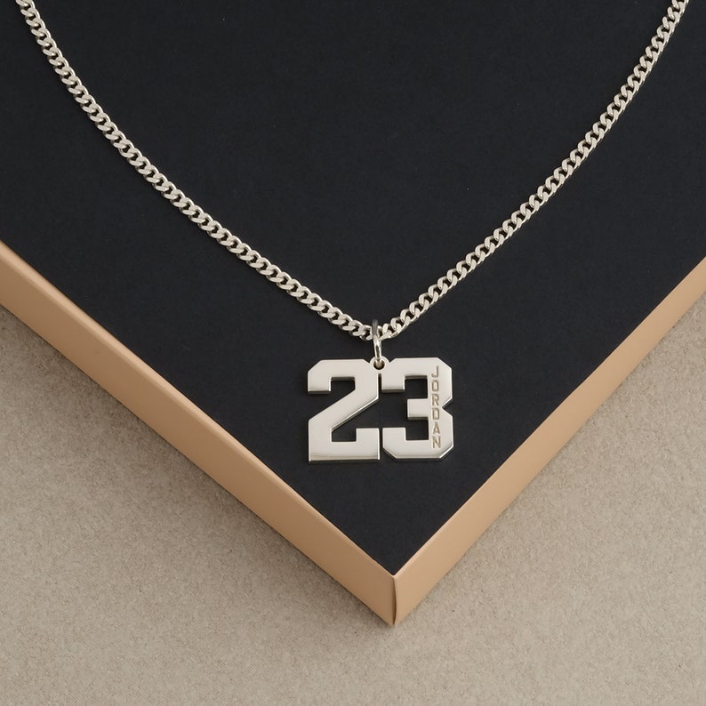 Personalized Engraved Number With Name Necklace 23 Number - Etsy