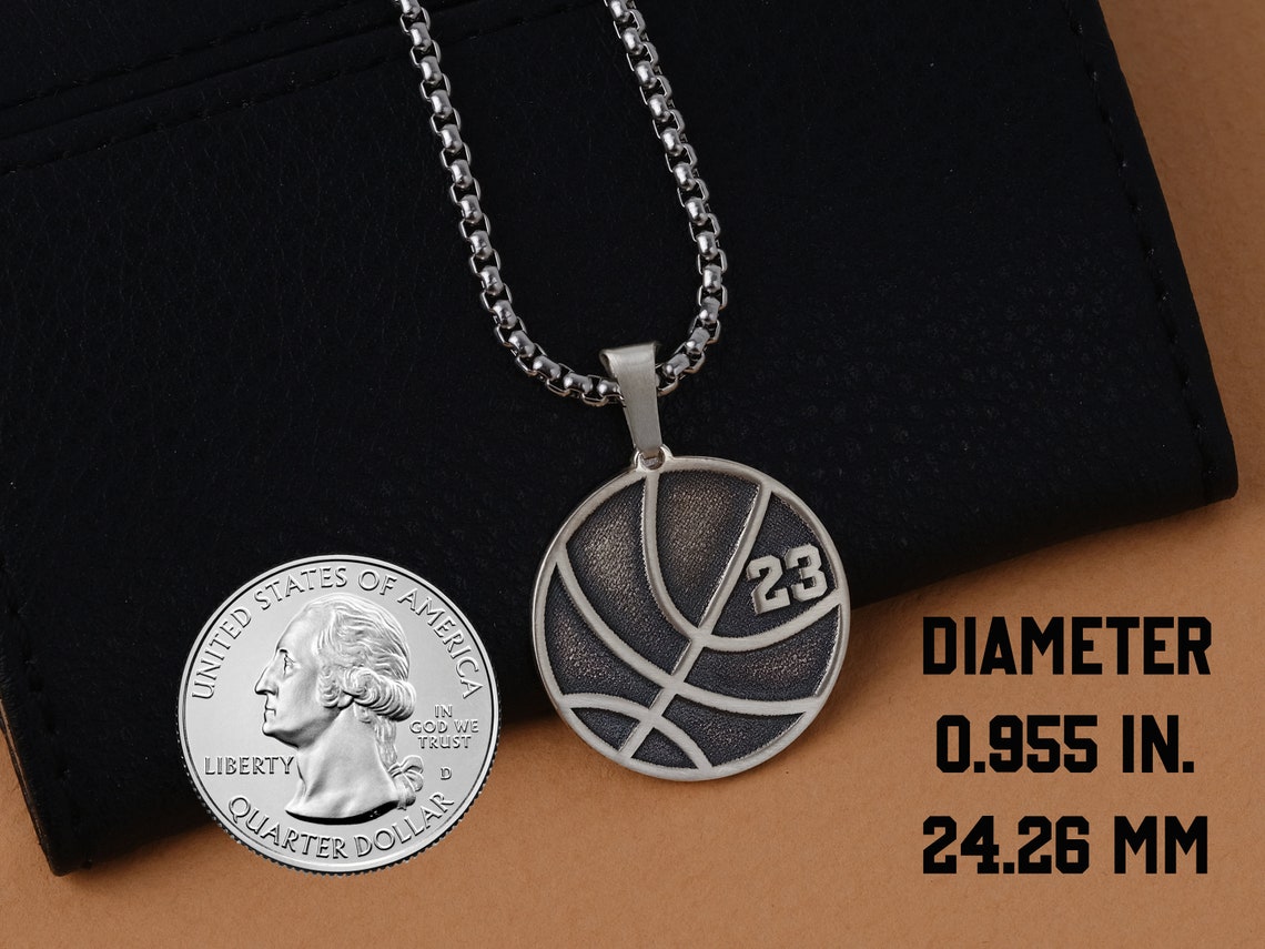 Basketball Jewelry Silver Basketball Pendant Tumbled Silver - Etsy