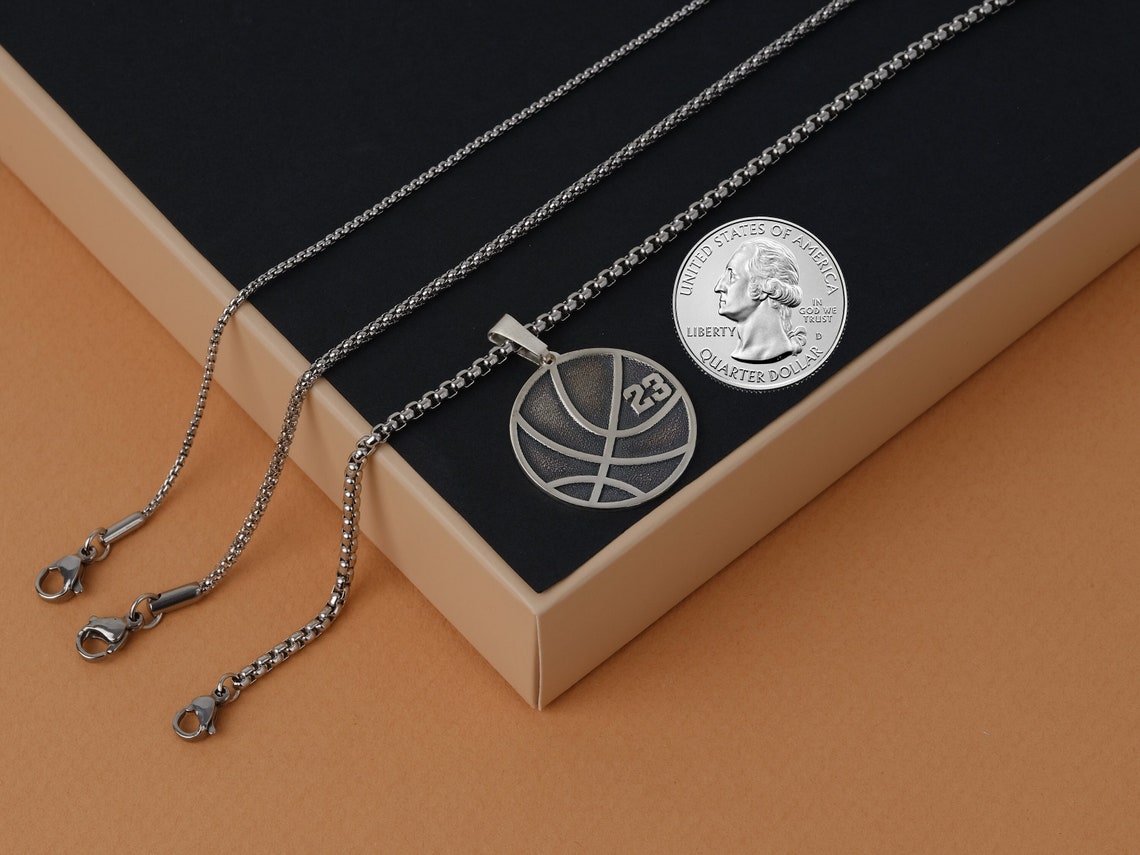 Basketball Jewelry Silver Basketball Pendant Tumbled Silver - Etsy