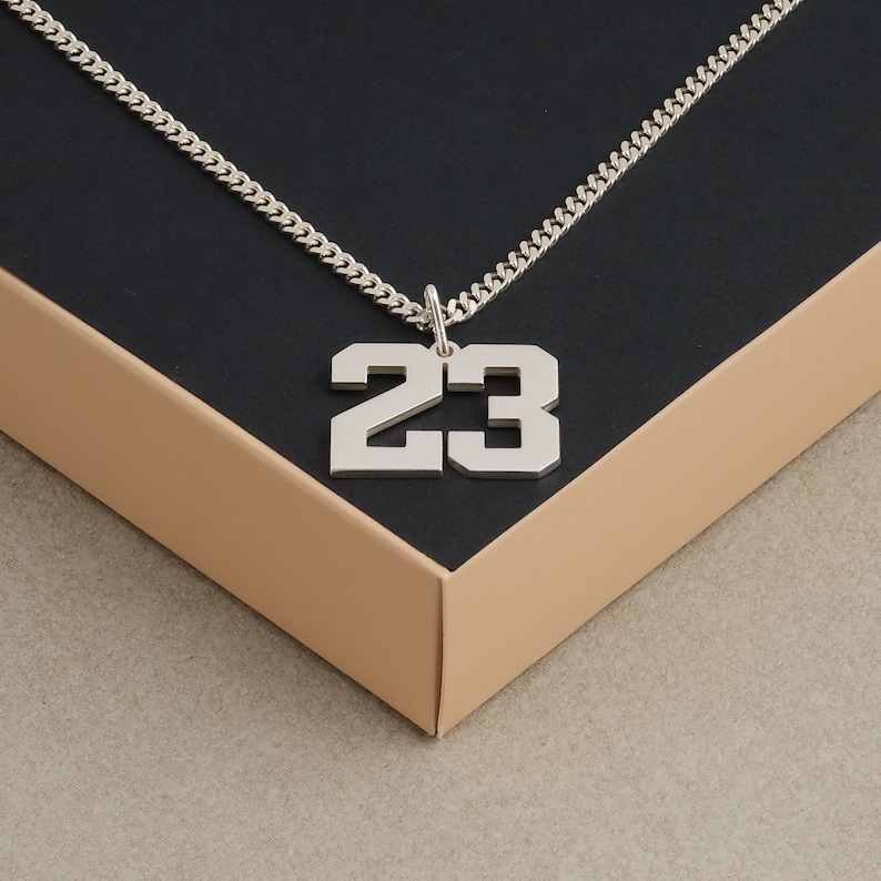 Personalized Engraved Number With Name Necklace 23 Number - Etsy