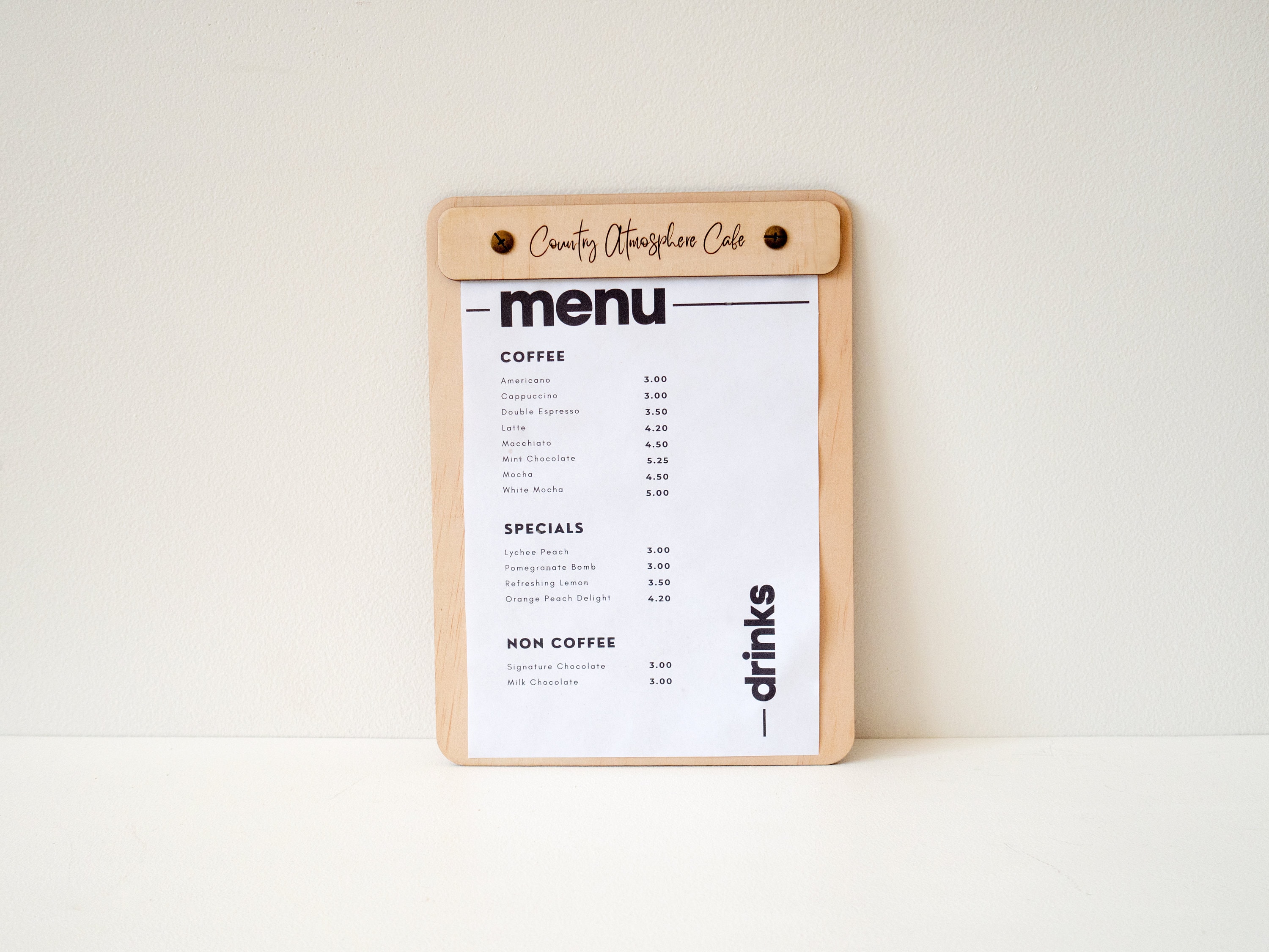 Menu Holder for Restaurants Wooden Menu Holder, Cafe Menu Holder, Bar ...