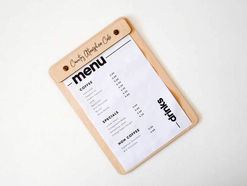 Menu Holder for Restaurants Wooden Menu Holder, Cafe Menu Holder, Bar ...