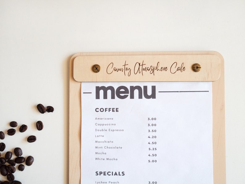 Menu Holder for Restaurants Wooden Menu Holder, Cafe Menu Holder, Bar ...