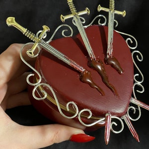 Handmade Three of Swords Trinket Box, Three of Swords Jewelry Box ...