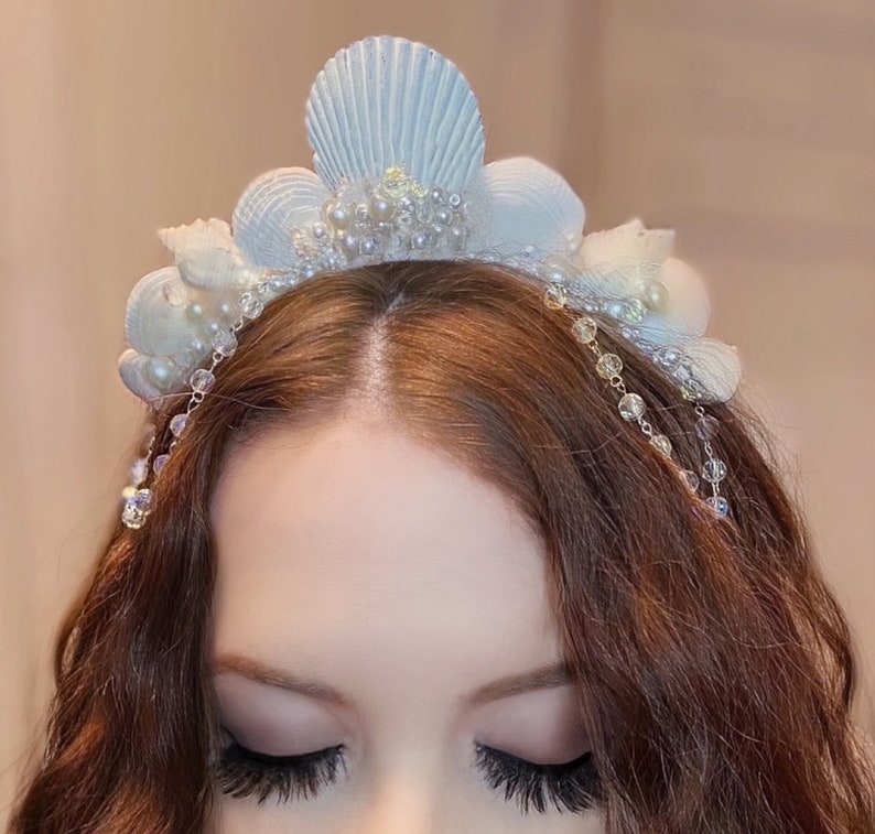 Crystal Mermaid Crown Mermaid Headpiece Faux Pearl Seashell - Etsy