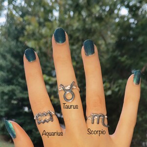 Silver Zodiac Sign Rings, Astrological Sign Rings, Horoscope Rings ...