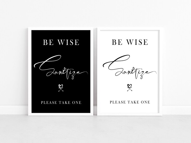 Be Wise Sanitize PRINTABLE Display Décor, Party Event Sign, Covid Sign ...