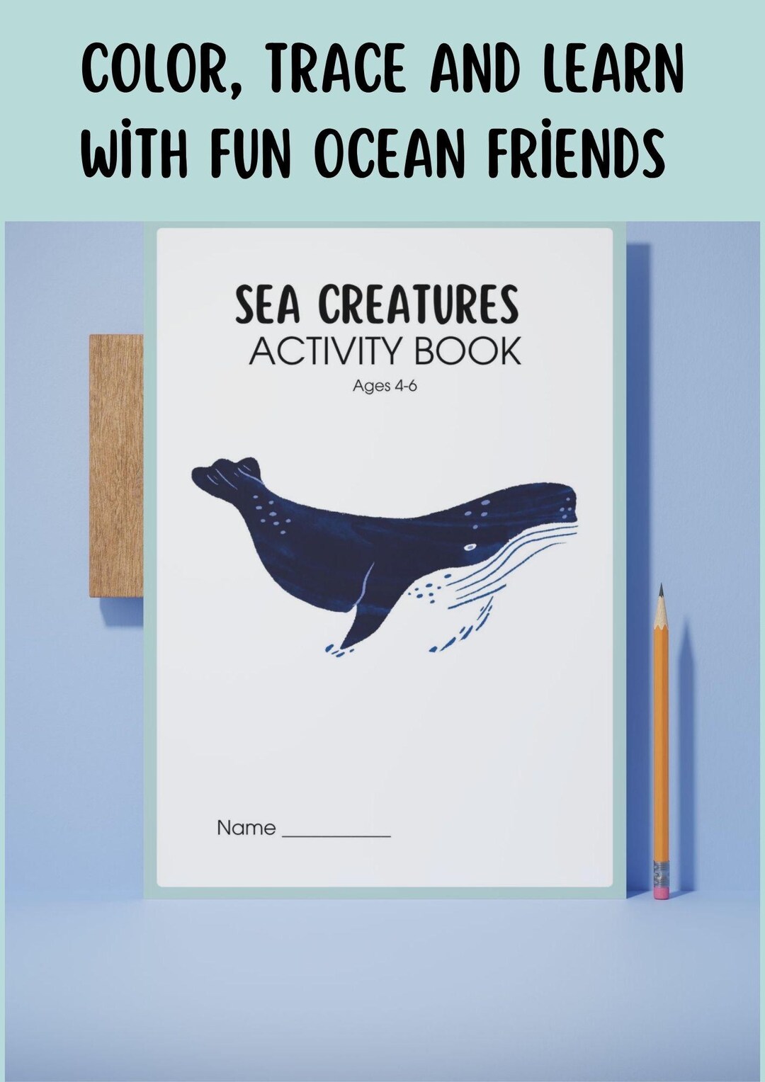 Printable Sea Animals Activity Book – Coloring + Tracing for Kids - Etsy