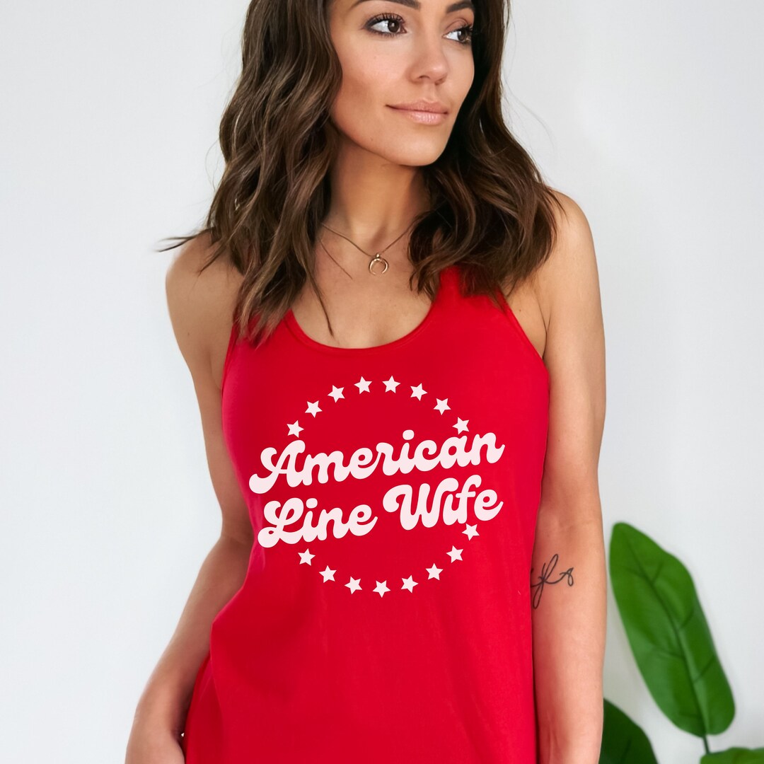 Line Wife American Flag Shirt, Lineman Wife Tank Top, Lineman Wife Gift ...