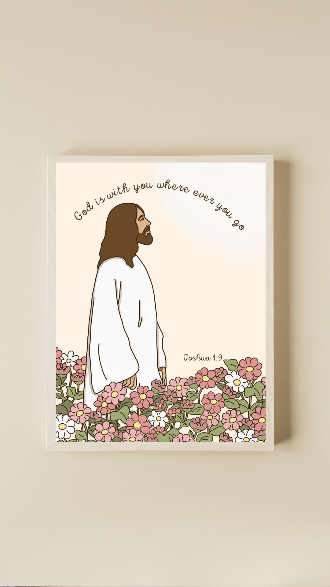 God is With Youjesus Painting, Jesus Wall Art, Printable, Jesus Print ...
