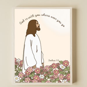 God is With Youjesus Painting, Jesus Wall Art, Printable, Jesus Print ...