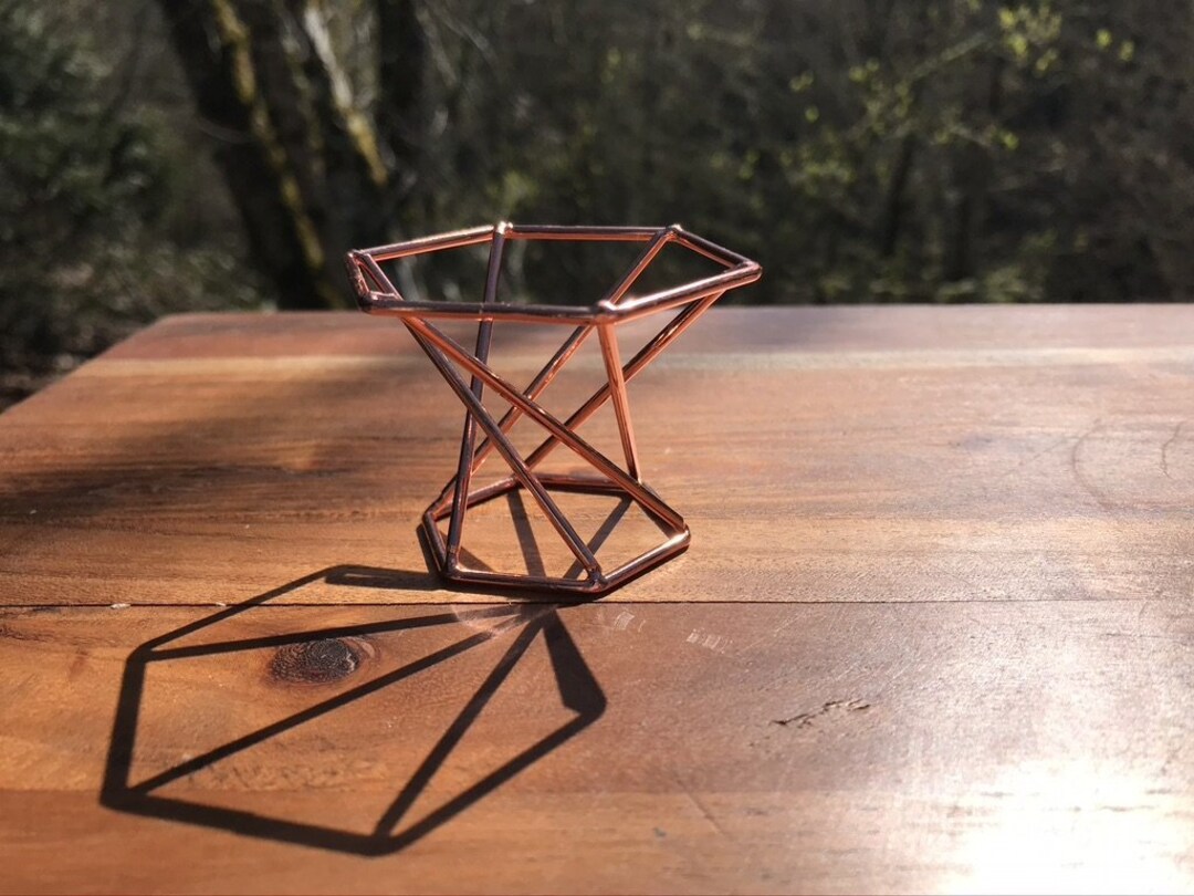 Rose Gold Geometric Crystal Sphere Stand, Reversible for Small to ...