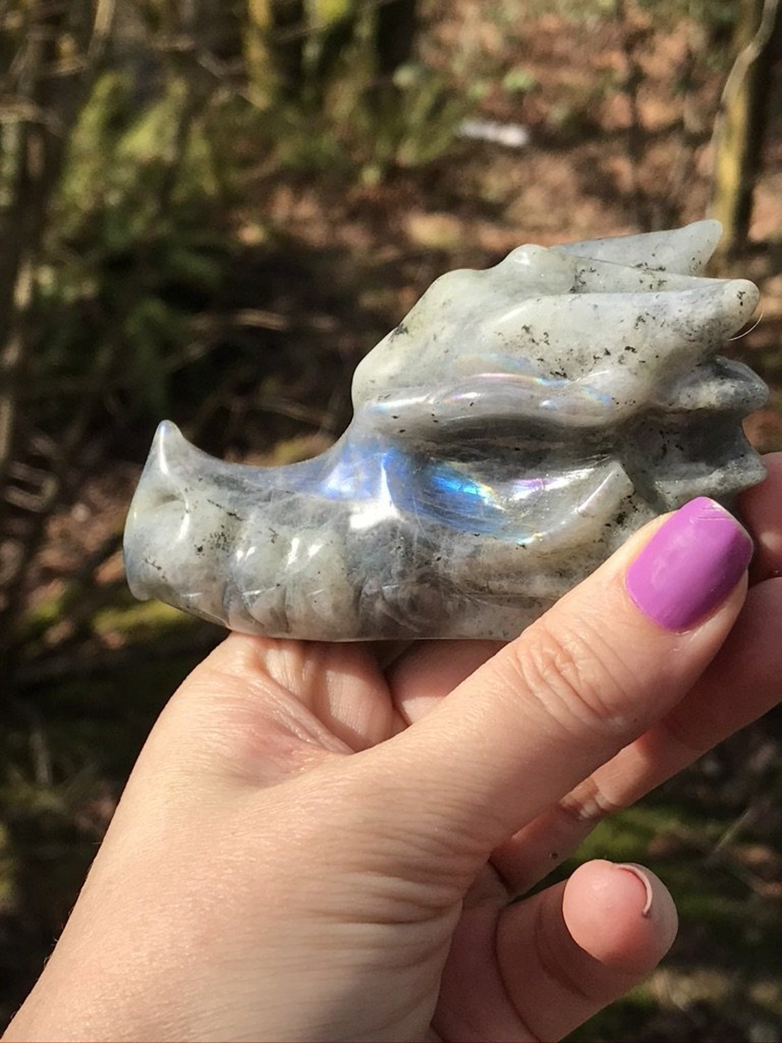 Labradorite Dragon Head for Transitions, 3.5 Inch, Exact Item as ...