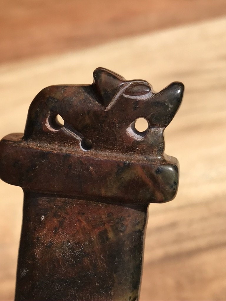 Hand Carved Athame 5 Inches Jade Stone Lion Protective | Etsy