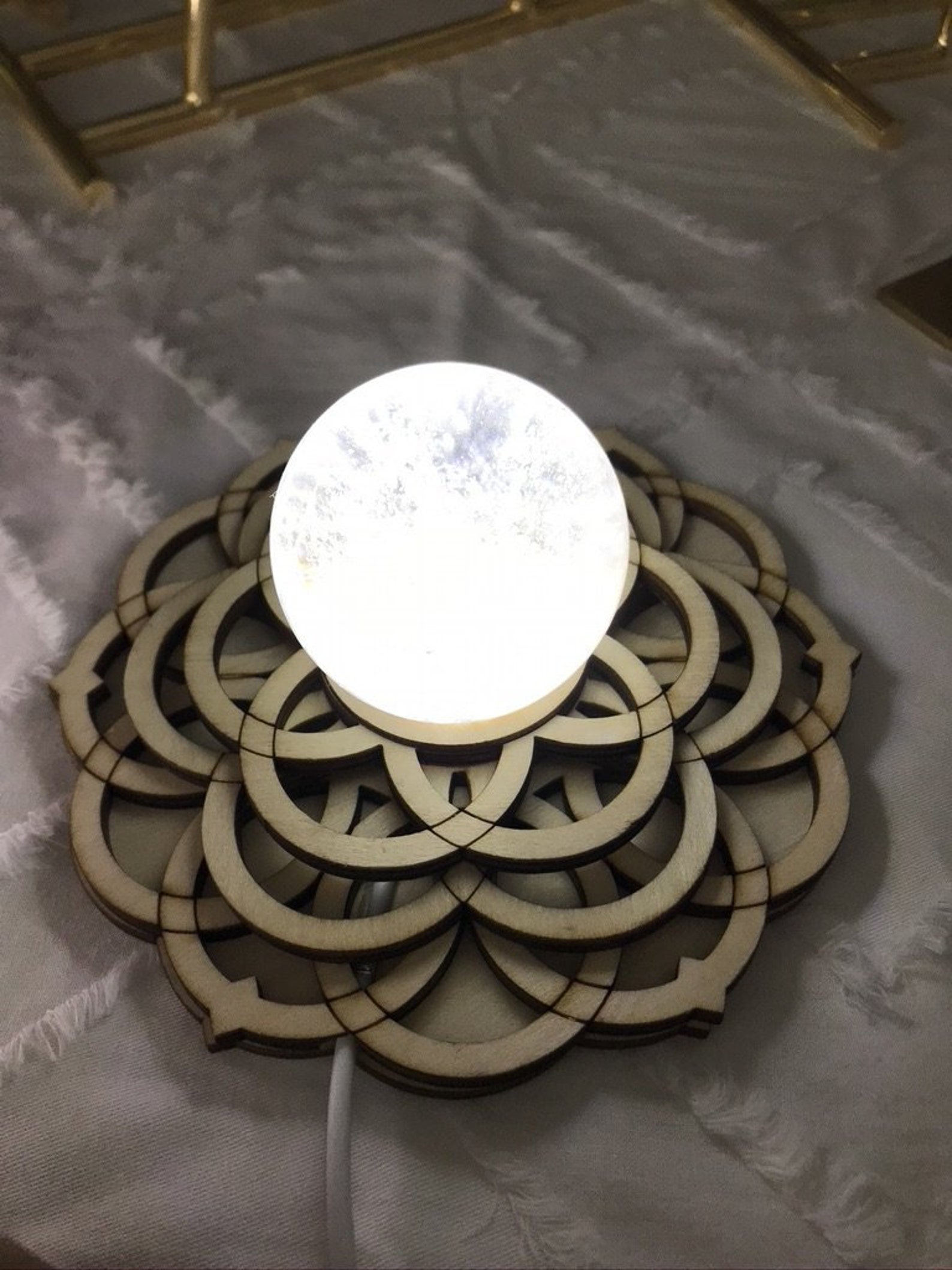 Flower of Life Lighted Sphere Stand LED Light Stand White | Etsy