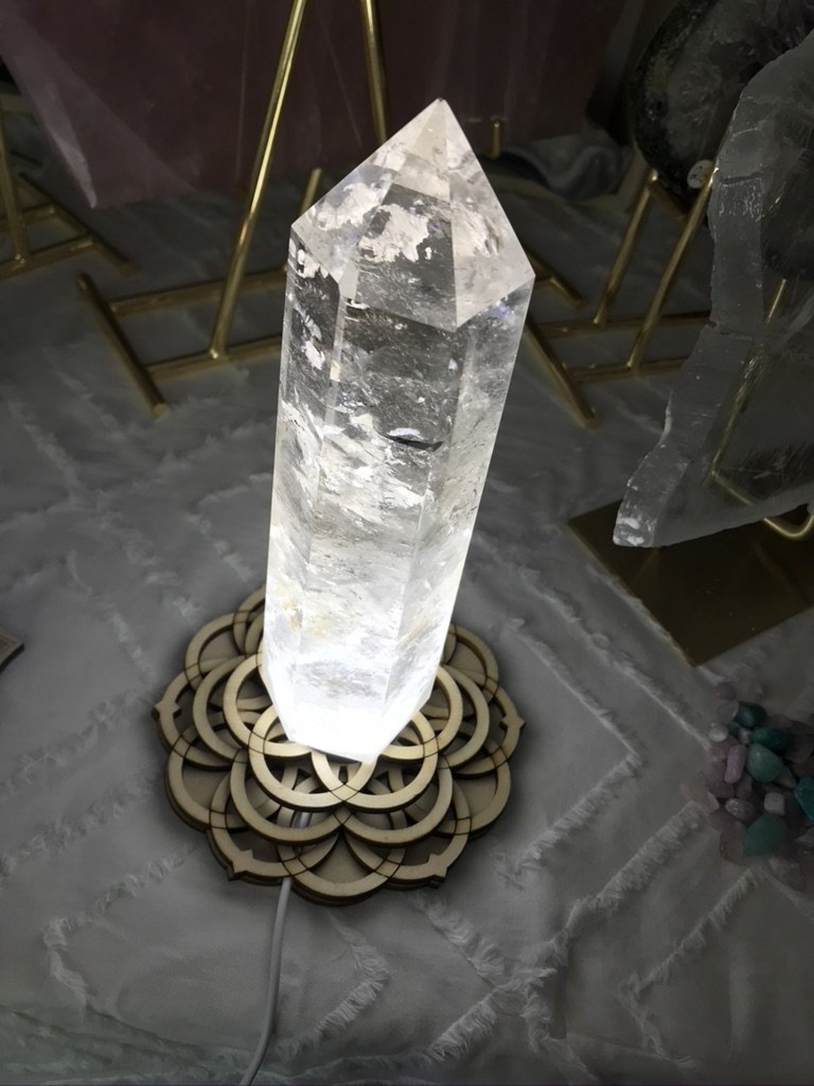 Flower of Life Lighted Sphere Stand LED Light Stand White | Etsy