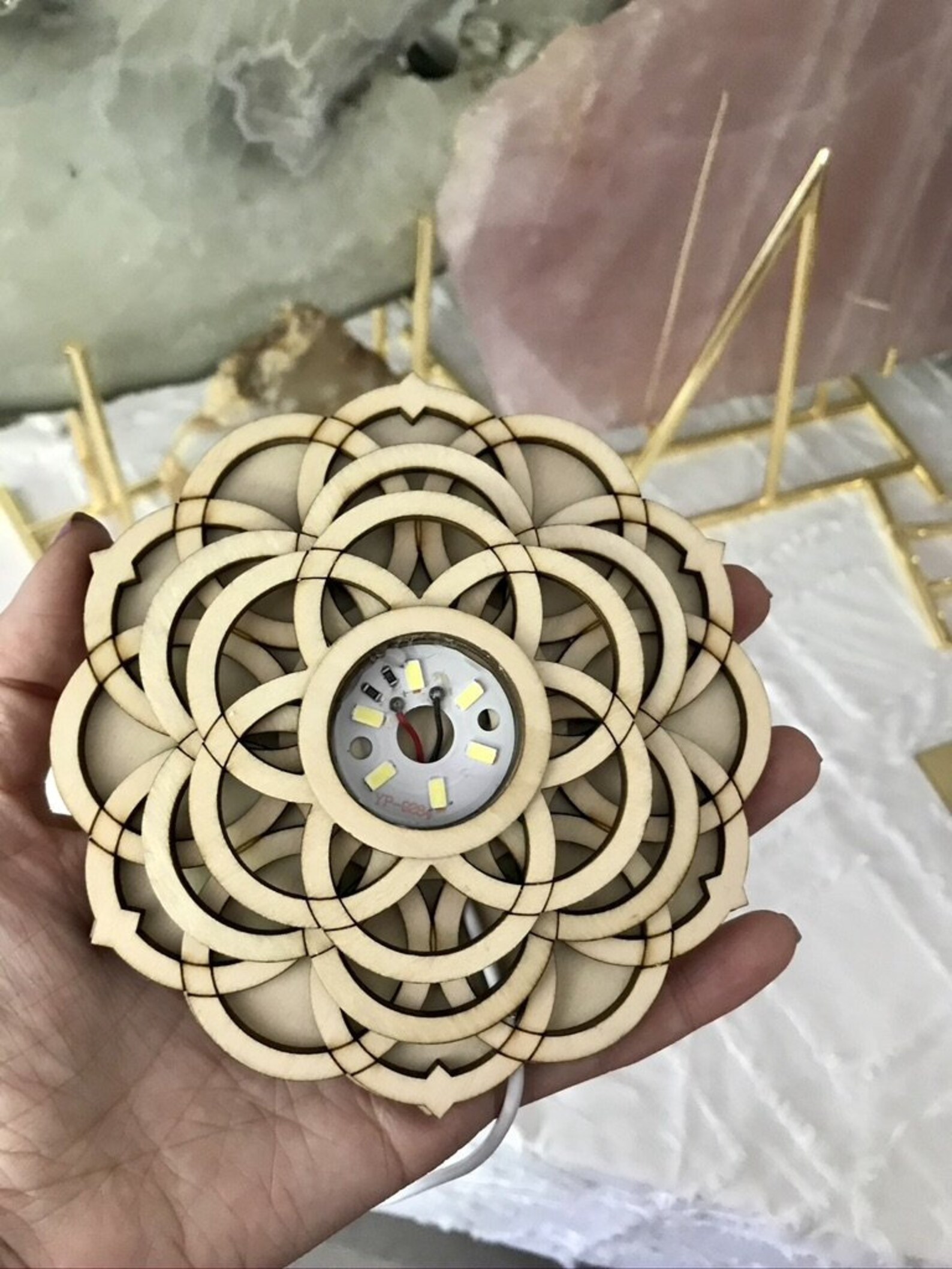 Flower of Life Lighted Sphere Stand LED Light Stand White - Etsy