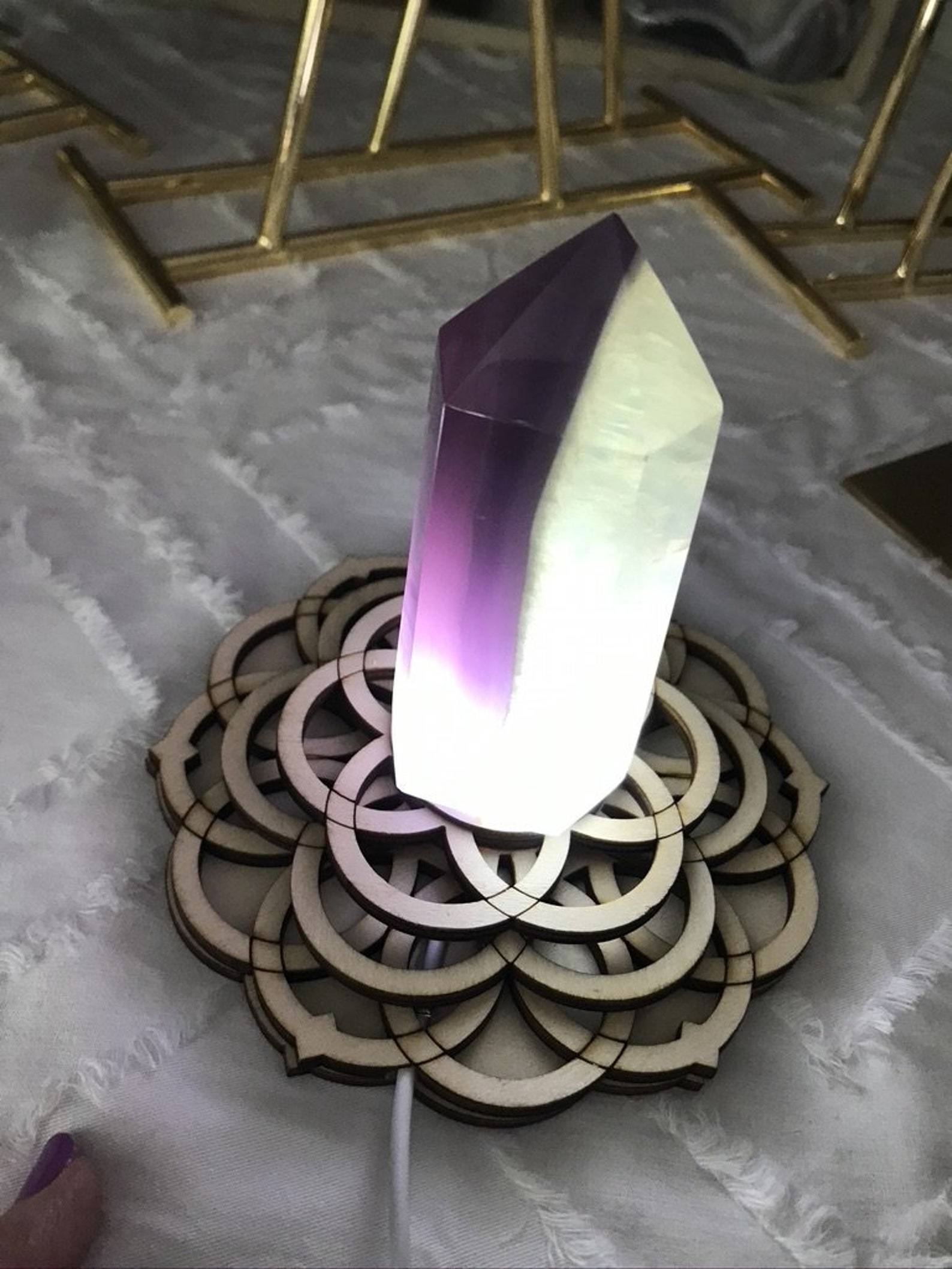 Flower of Life Lighted Sphere Stand LED Light Stand White - Etsy