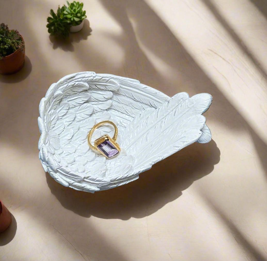White Angel Wings Bowl, Resin, Medium - Etsy