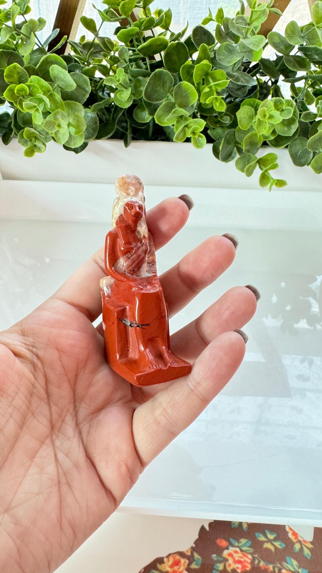 Egyptian Sekhmet Goddess in Red Jasper, Seated on Throne - Etsy