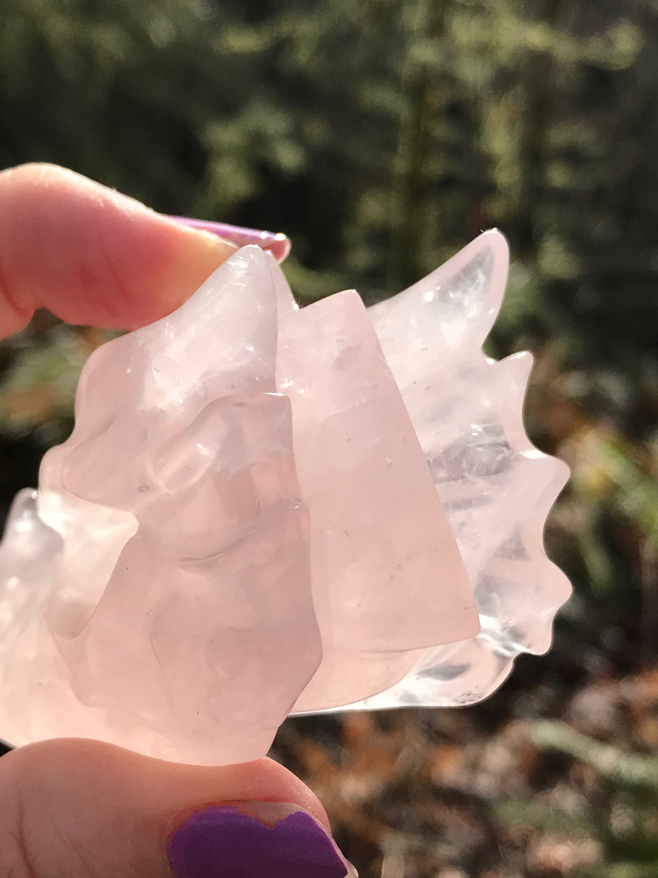 Rose Quartz Crystal Dragon Head Crystal Dragon Skull | Etsy