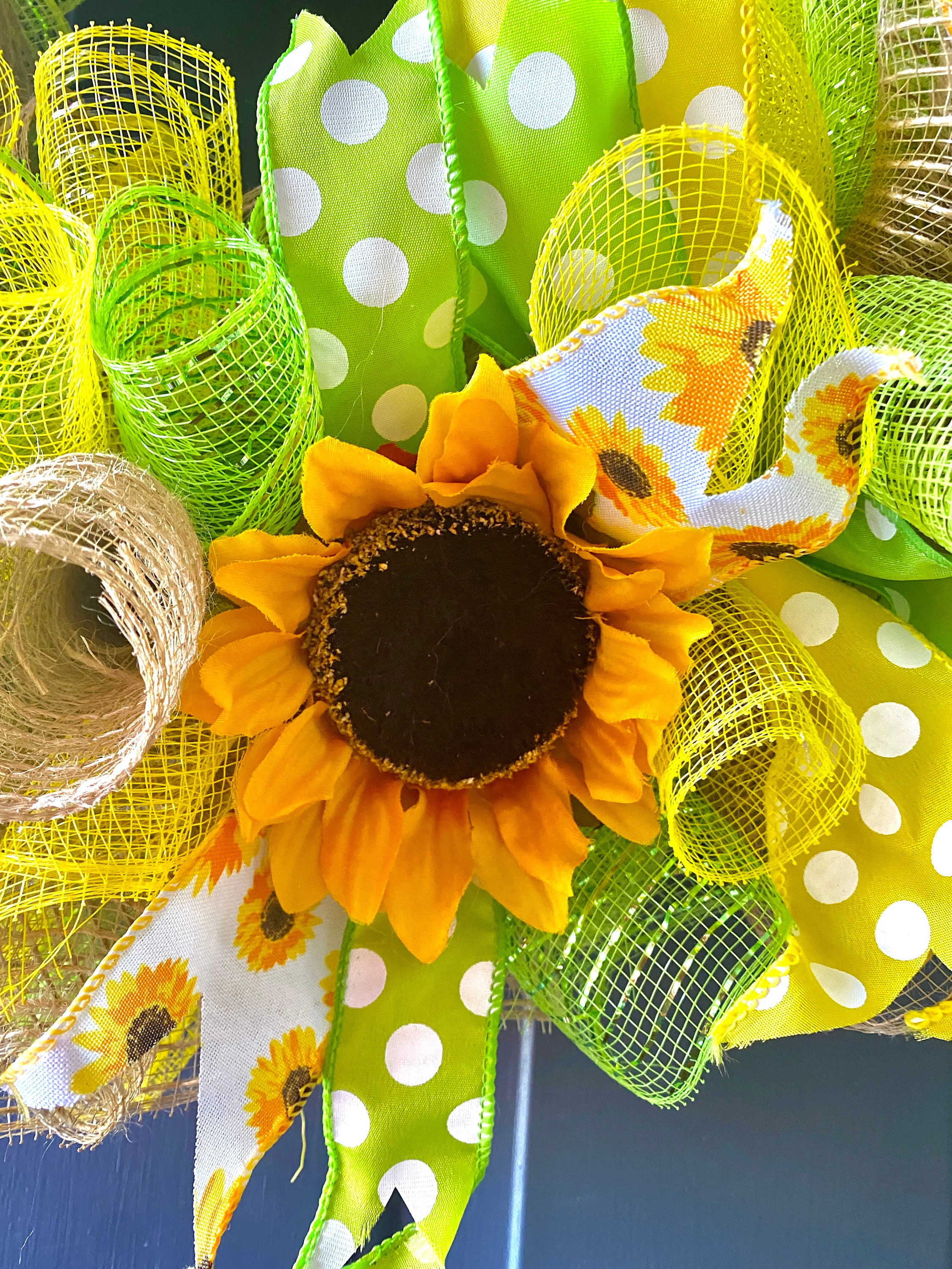 Sunflower Deco Mesh Spring Summer Wreath - Etsy