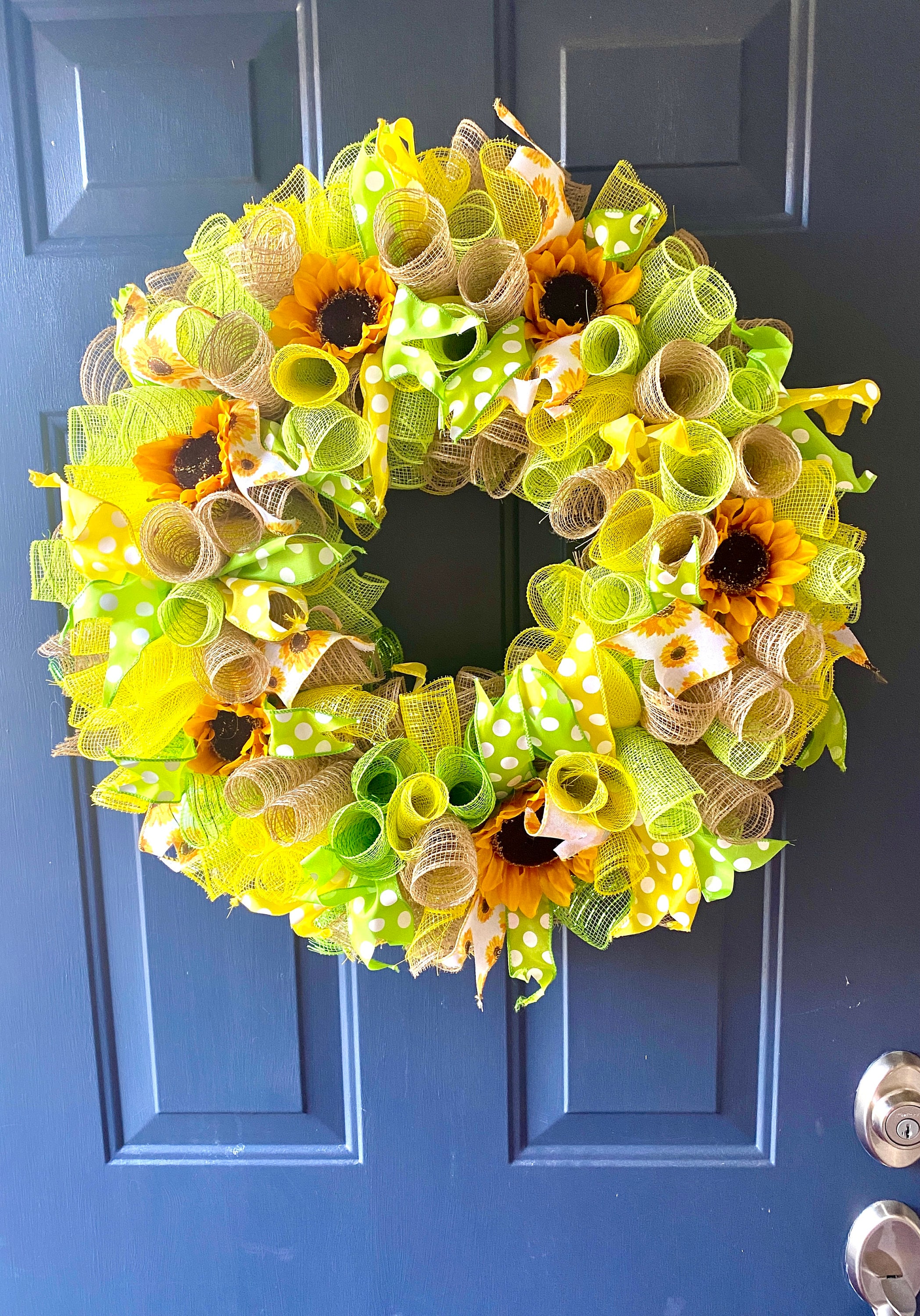 Sunflower Deco Mesh Spring Summer Wreath - Etsy