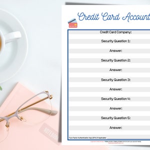 Credit Card Organizer - Printable Form to Keep Your Credit Card ...