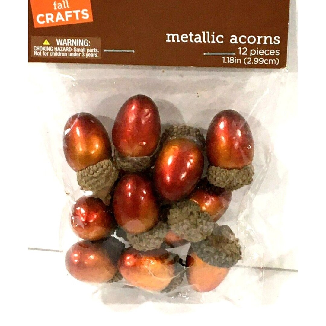 New FALL METALLIC 1.18 ACORN Craft Table Scatter Filler Pack of 12 Free ...