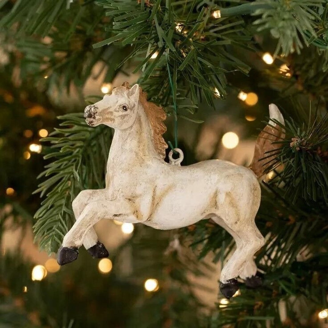 Horse Christmas Tree Ornament for the Equine Enthusiast Choose White or ...
