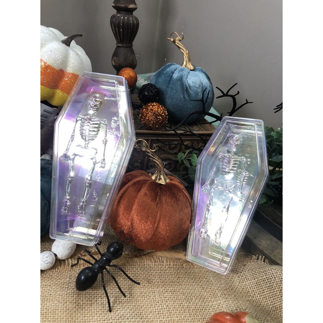 2 Pc Coffin Treat Box Container Plastic Halloween Favor Box 7.6 Clear ...