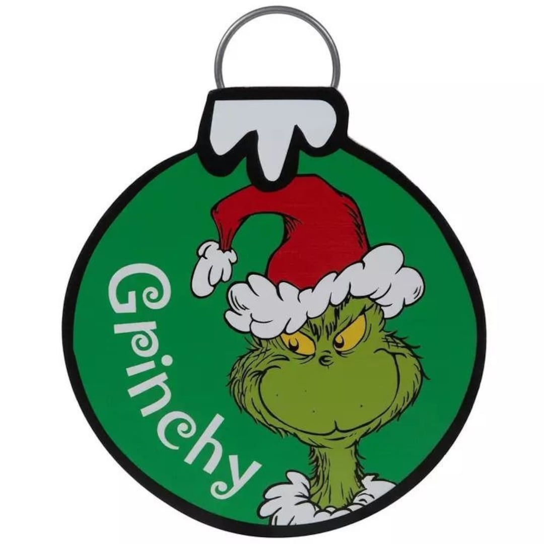 The Grinch grinchy Christmas Ball Ornament Shaped Wood Wall Decor - Etsy