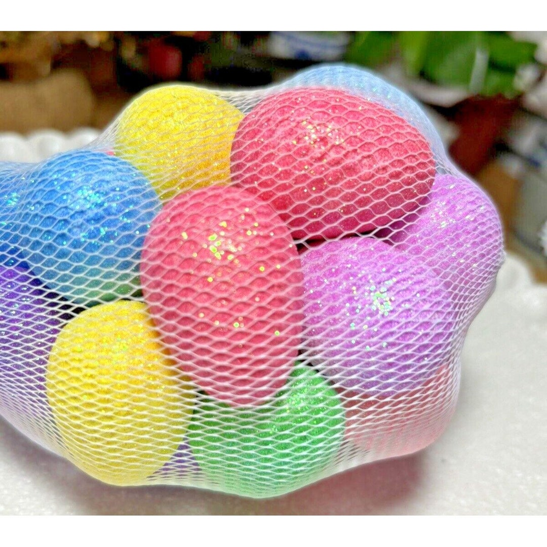 Easter Egg Mini Decorative Solid-color Glitter Mini-eggs Foam 24/pk ...
