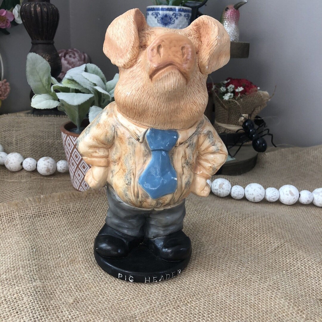 Ceramic Pig Statue pig Headed Hand Made in USA - Etsy