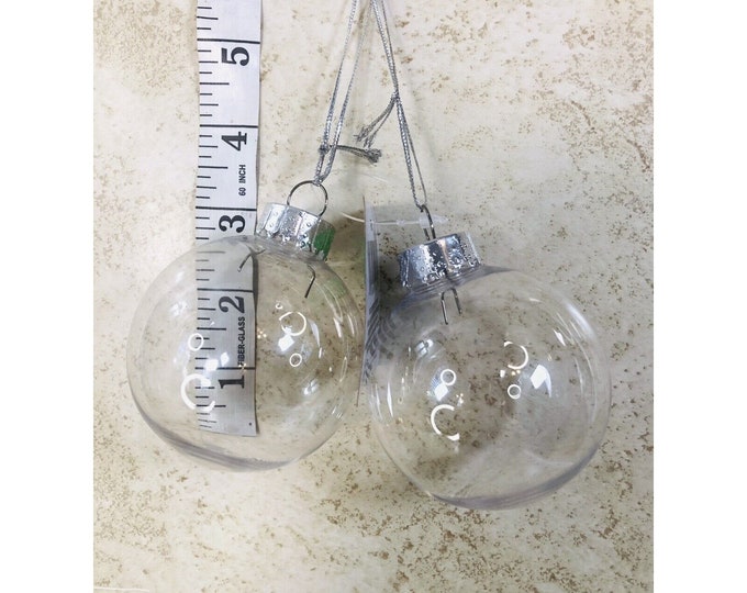 16 Pcs DIY Clear Plastic Fillable Balls Ornament, 2.36inch Transparent ...