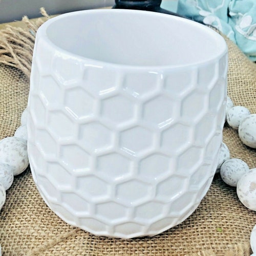 Modern Ceramic Pot Planter Honeycomb - Etsy