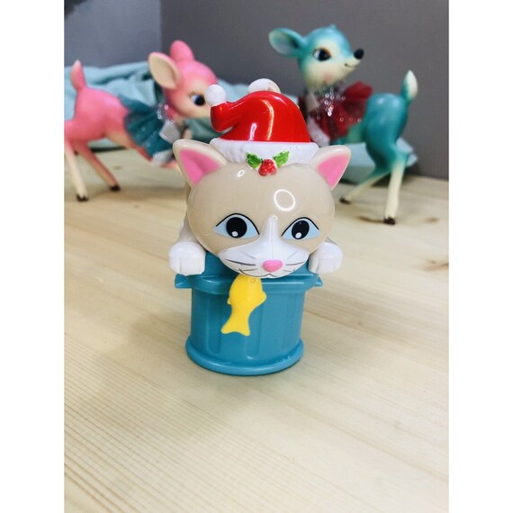 NEW Solar Powered Wagging Fish Christmas Santa Kitty Cat Sit - Etsy