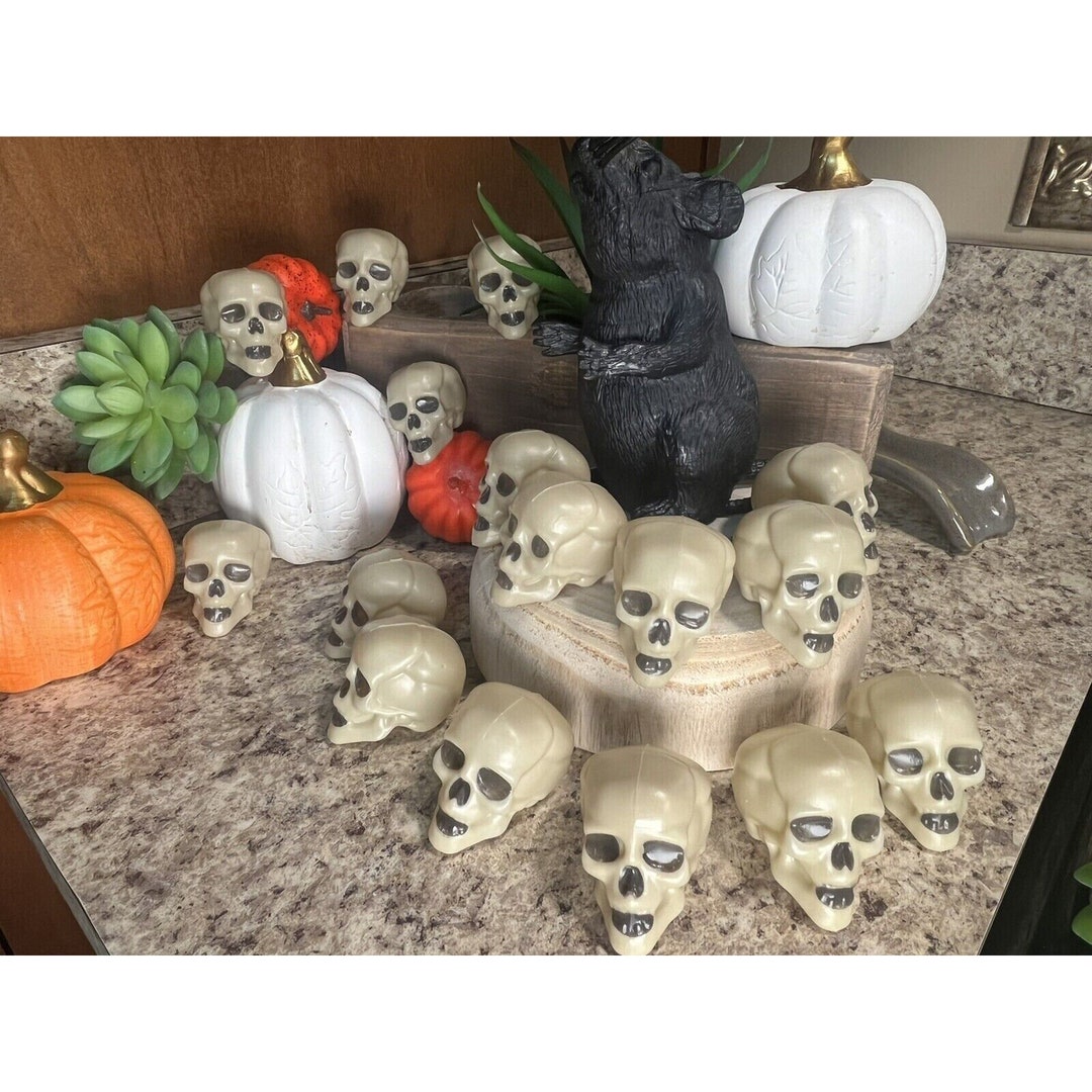 16 Pcs Mini Human Skulls Plastic Skeleton Skull Heads-halloween Skull ...