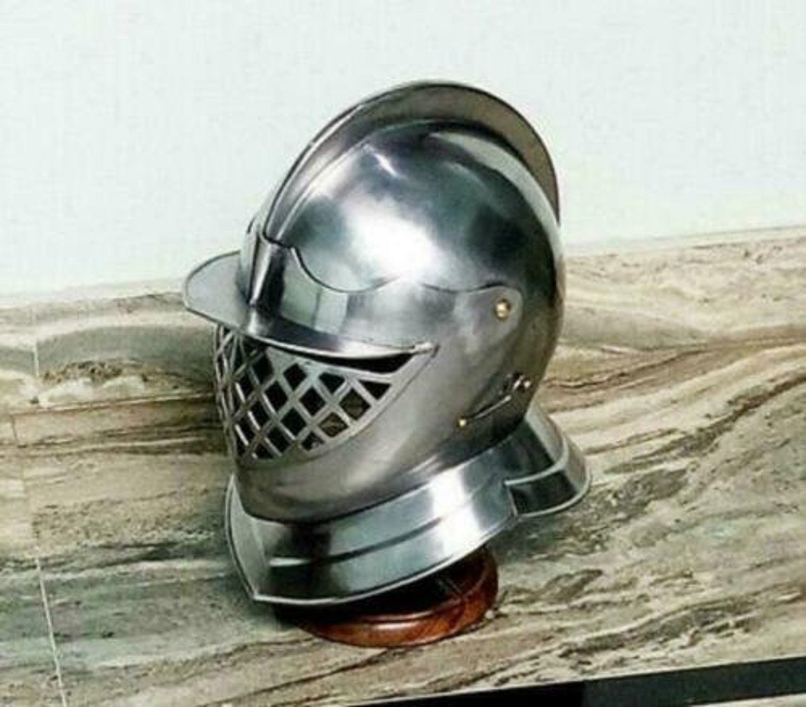Medieval Knight Helmet Close Warrior Helmet Replica 18g Steel - Etsy