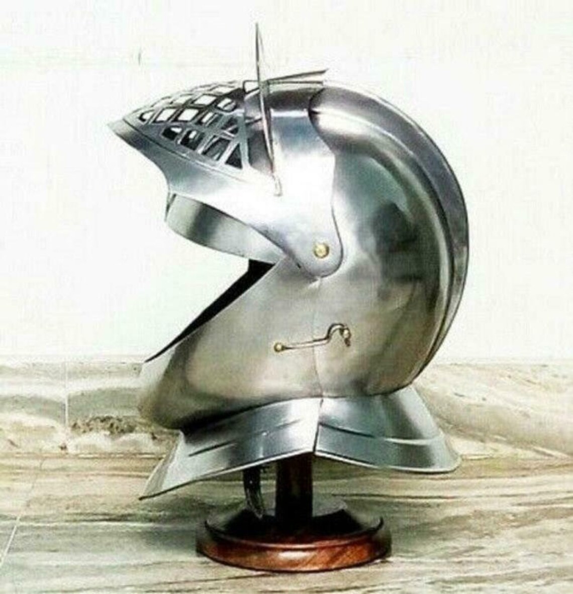 Medieval Knight Helmet Close Warrior Helmet Replica 18g Steel - Etsy
