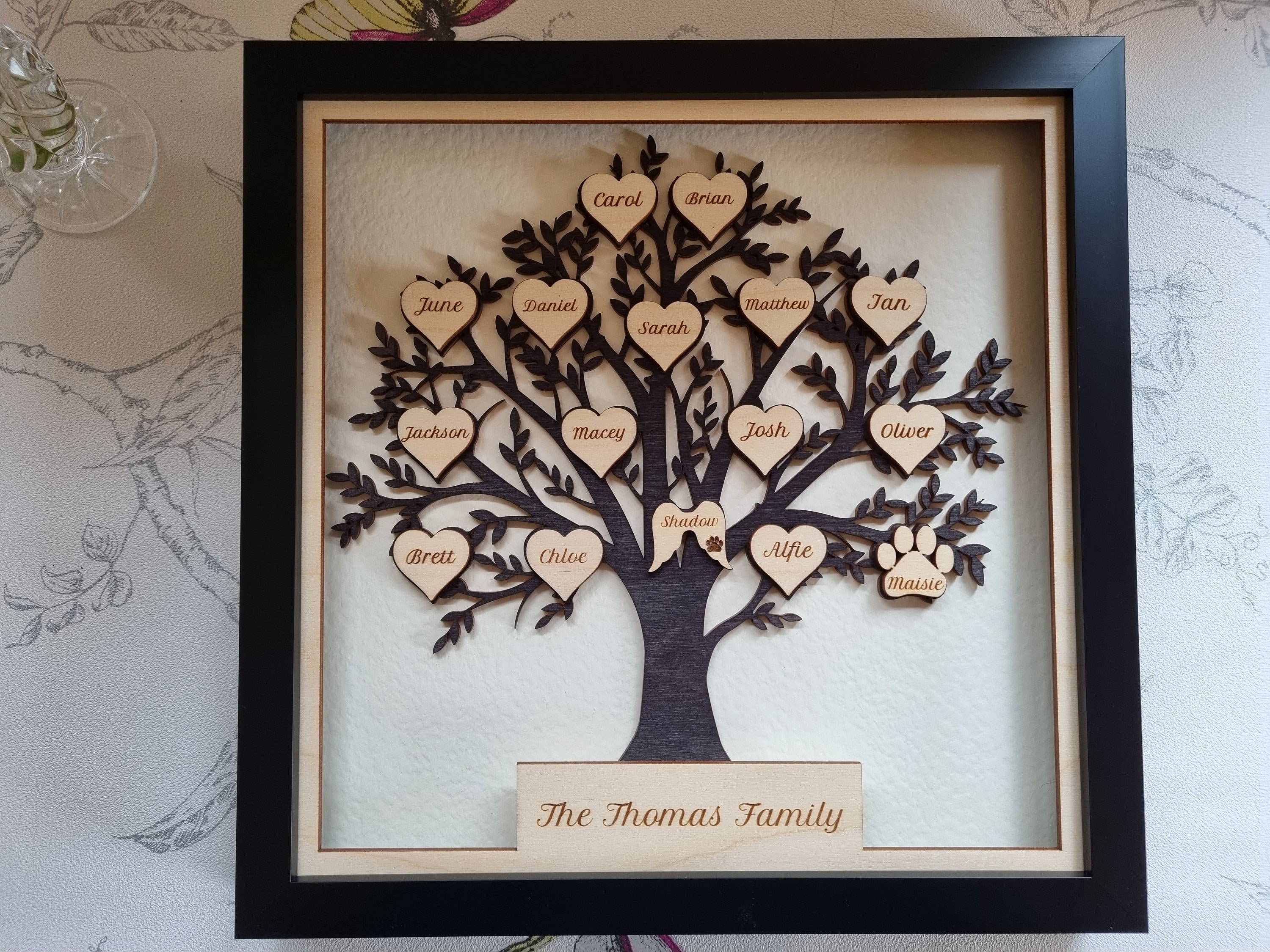 Custom Family Tree Wooden Framed Tree Framed Family Tree - Etsy