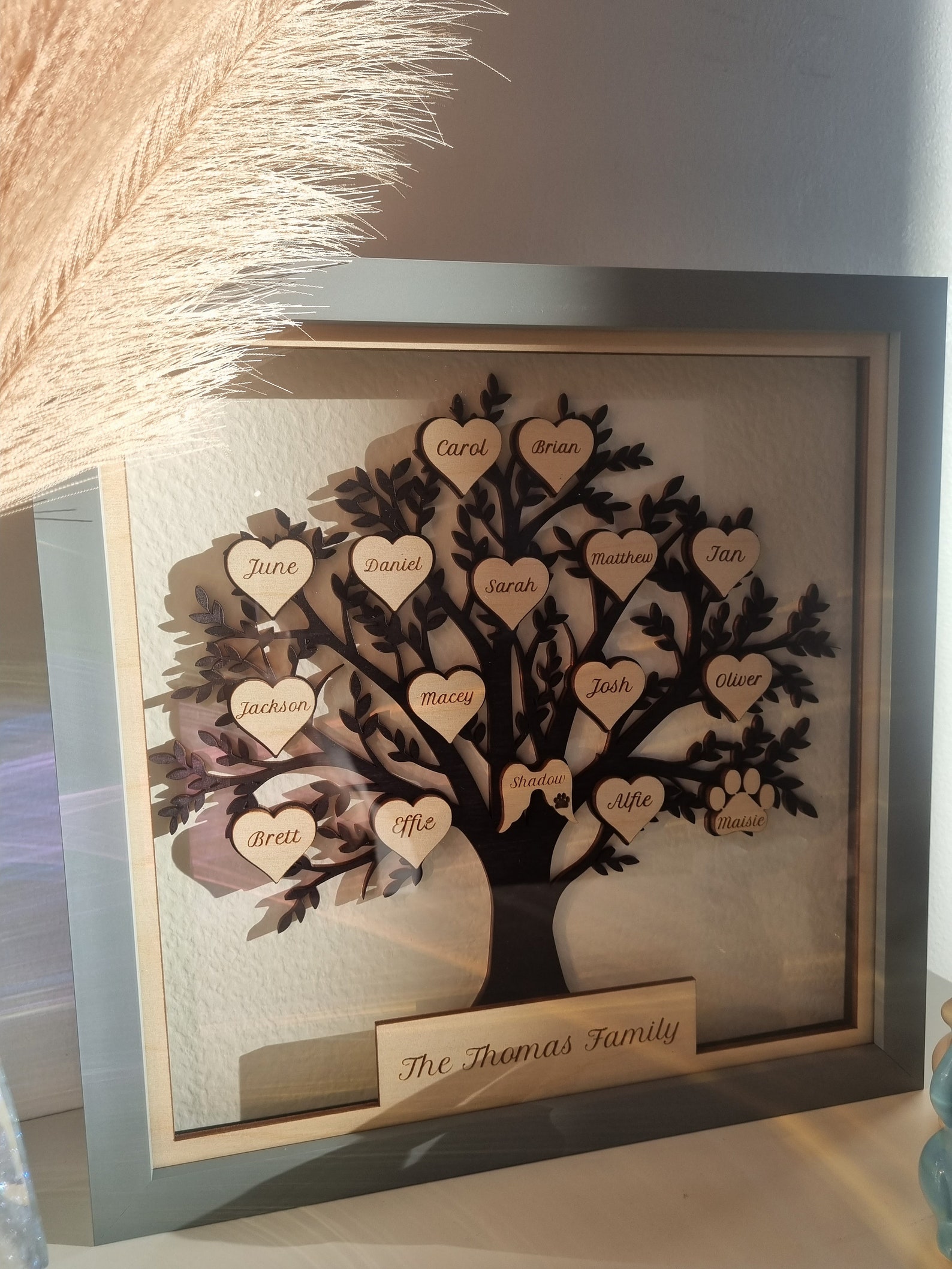 Custom Family Tree Wooden Framed Tree Framed Family Tree - Etsy