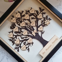 Family Tree Shadow Box, Personalised Family Tree Shadow Box, Family ...