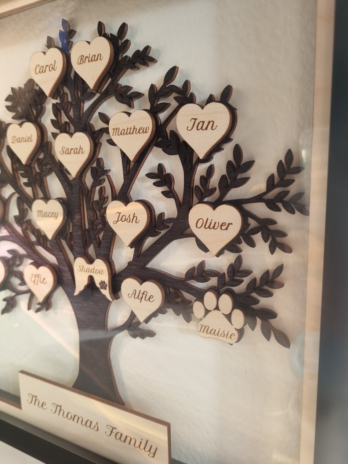 Custom Family Tree Wooden Framed Tree Framed Family Tree - Etsy