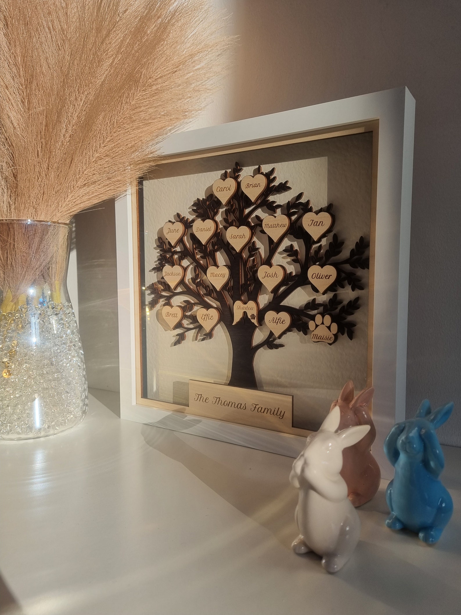 Custom Family Tree Wooden Framed Tree Framed Family Tree - Etsy